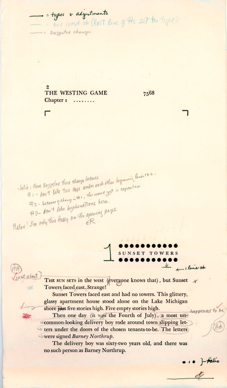 The Westing Game: Book Design - Cooperative Children's Book Center